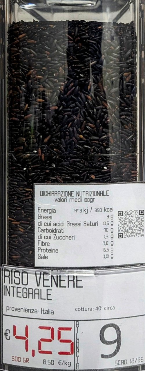 ORGANIC Venere Black Rice – PUNTO SFUSO ∷ Market a filiera corta